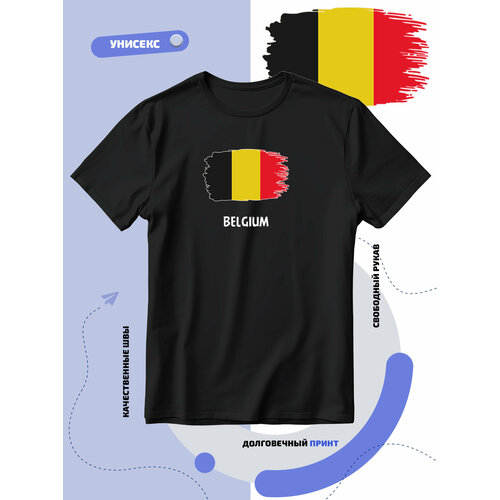 Футболка SMAIL-P с флагом Бельгии-Belgium, размер 5XL, черный