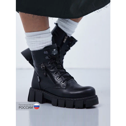 Ботинки берцы Step Borg Ботинки зимние SB TREND, натуральная кожа, нубук, размер 39, черный