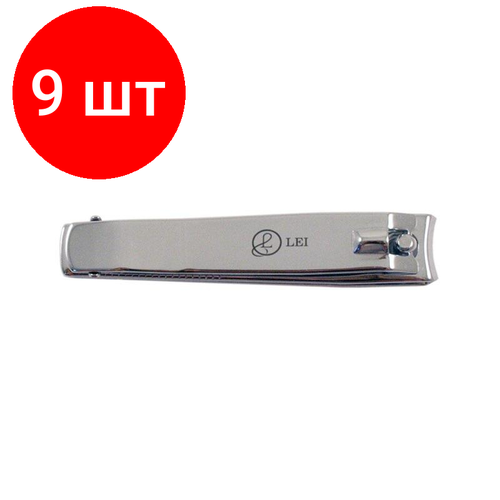 Комплект 9 штук, Книпсер Lei большой, серебро, прямой