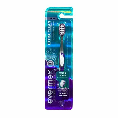 Зубная щетка Evermex Extra Clean, средней жесткости, фиолетовая (комплект из 9 шт)