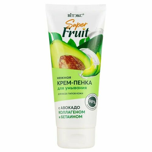 Витэкс Крем-пенка для умывания Super fruit с авокадо, коллагеном и бетаином, 200 мл