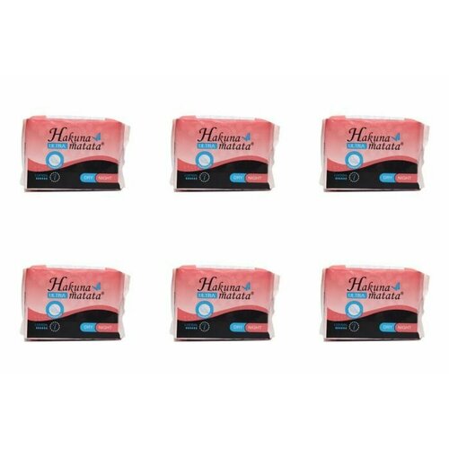 HAKUNA MATATA Женские гигиенические прокладки с крылышками Ultra Dry, Night 7шт/уп, 6 уп