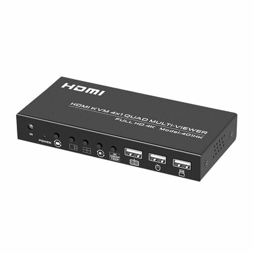 4-портовый HDMI USB KVM-видеоразветвитель с ИК-пультом дистанционного управления, мультивьювер-видеостена