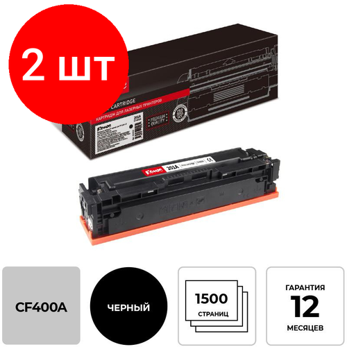 Комплект 2 штук, Картридж лазерный Комус CF400A чер. для HP Color LJ Pro M252dw/M277