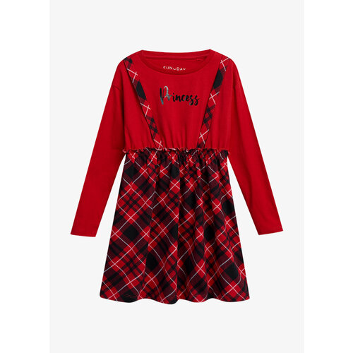Платье Funday, размер 116, красный