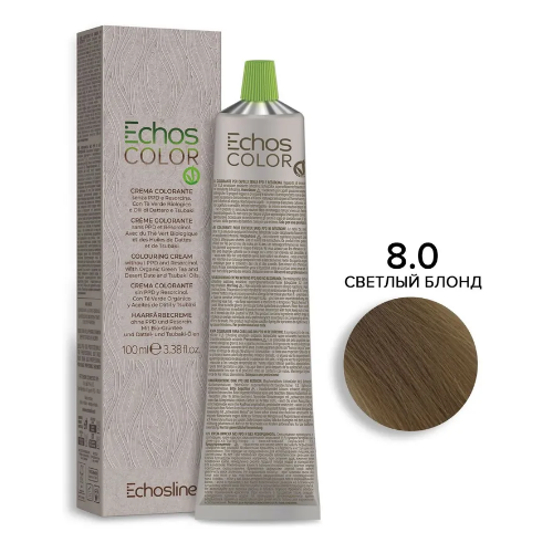 ECHOS LINE, ECHOS COLOR, Крем-краска №8.0 NEW, светло-русый, 100 мл