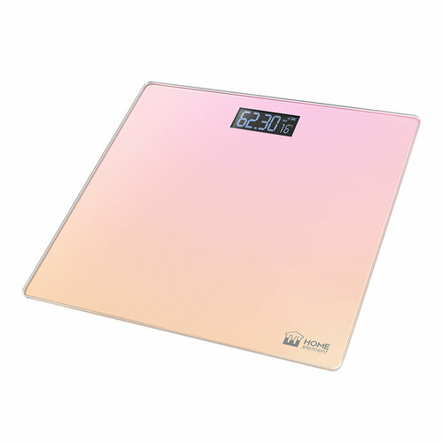 HOME ELEMENT HE-SC906 {new} оранжево-розовый весы напольные сенсор, встроенный термометр