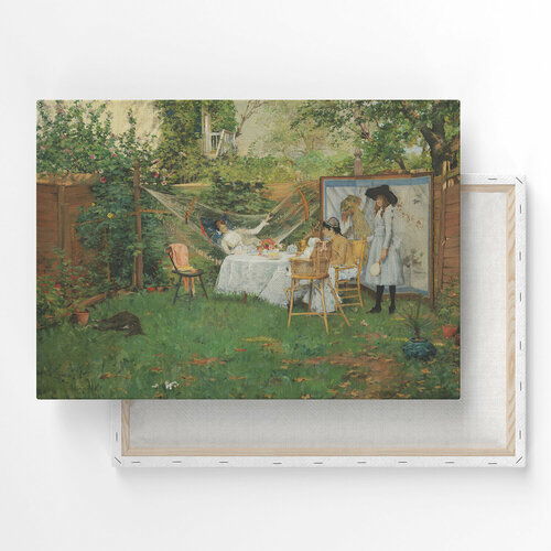 Картина на холсте, репродукция / Уильям Чейз - The Open Air Breakfast / Размер 60 x 80 см