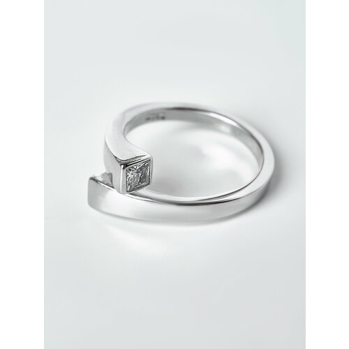 Кольцо Shine & Beauty, кристаллы Swarovski, безразмерное, серебряный