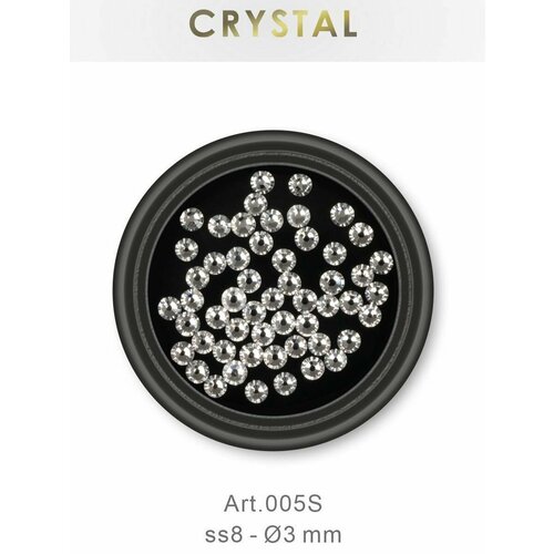 Стразы для ногтей Crystal ss8 прозрачные, 005 S, 50 шт.