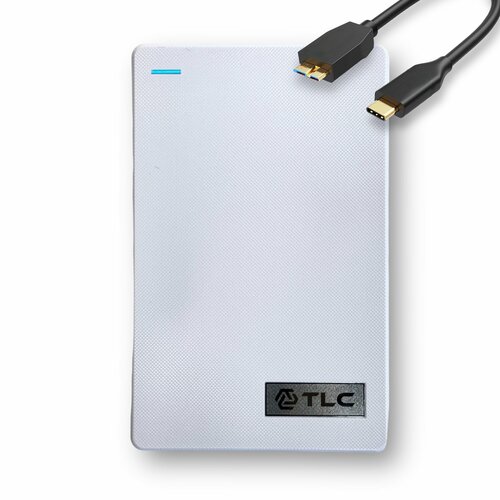 Внешний жесткий диск TLC Slim Portable 500 Гб HDD 2,5" накопитель USB Type-C, белый