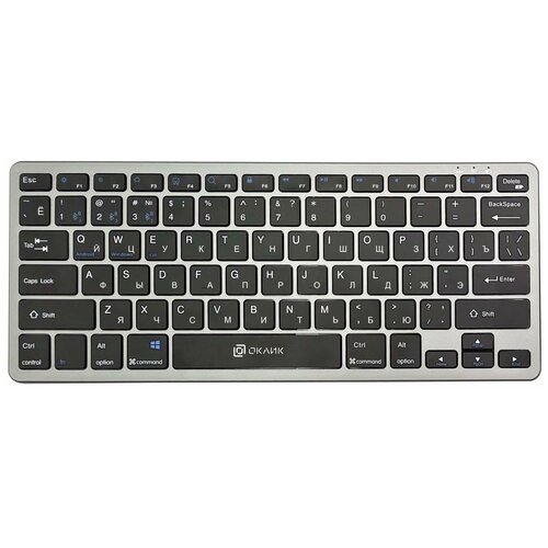 Клавиатура Oklick 835S, USB, Bluetooth/Радиоканал, серый + черный [1696467]