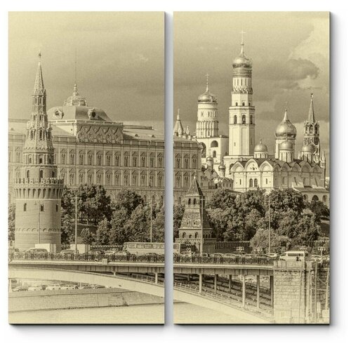 Модульная картина Черно-белая Москва50x50