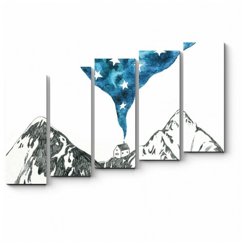 Модульная картина Домик в горах 170x119