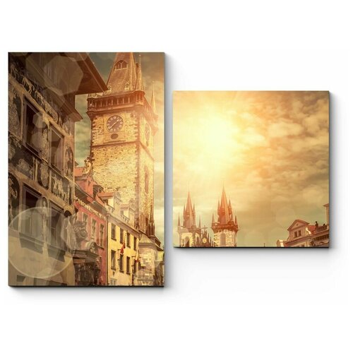 Модульная картина Староместская площадь в солнечный полдень, 90x68