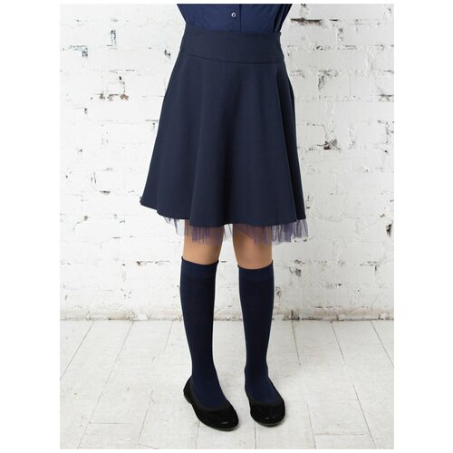 Школьная юбка 80 Lvl, размер 32 (128-134), синий
