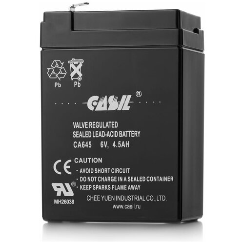 Кислотный аккумулятор Casil CA645 6v 4.5Ah (100x70x48mm) , 1шт.