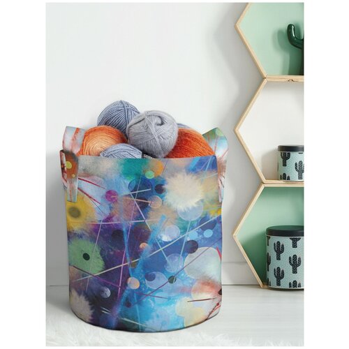 Текстильный мешок горшок для рассады и цветов, из войлока гроубэг JoyArty "Цветочные планеты" 19 л