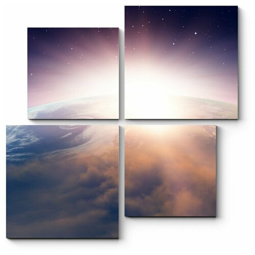 Модульная картина Захватывающий закат над Землей 50x50