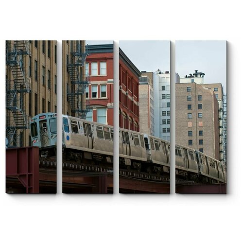 Модульная картина Поезд в Чикаго60x45
