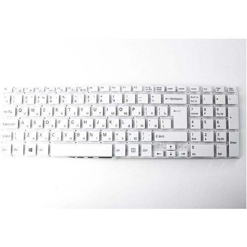 Клавиатура для ноутбука Sony SVF15 SVF152 белая вертикальный Enter p/n: 149240561RU, 9Z. NAEBQ.00R
