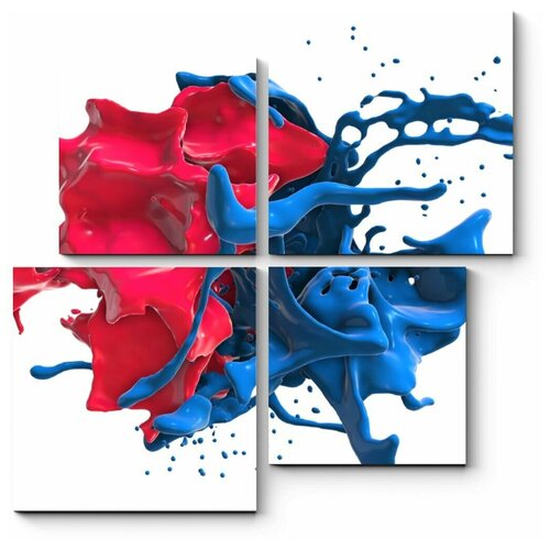 Модульная картина Синее и красное 170x170