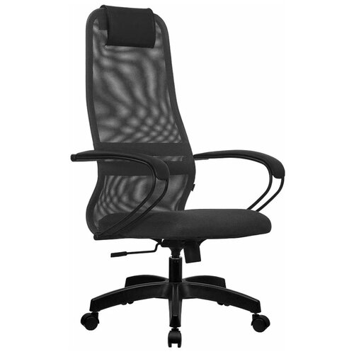 Компьютерное кресло METTA SU-BP-8 Pl (SU-B-8 100/001) офисное, обивка: сетка/текстиль, цвет: темно-серый