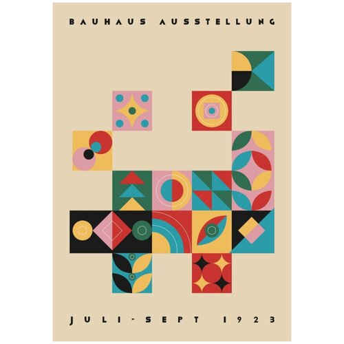 Постер / Плакат / Картина Баухаус - Разноцветные квадраты 60х90 см в подарочном тубусе