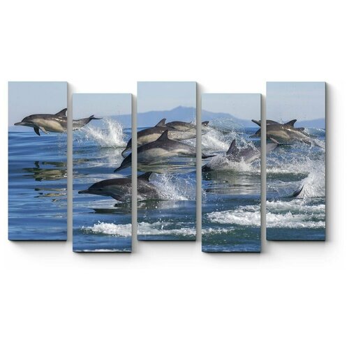 Модульная картина Семья дельфинов120x69
