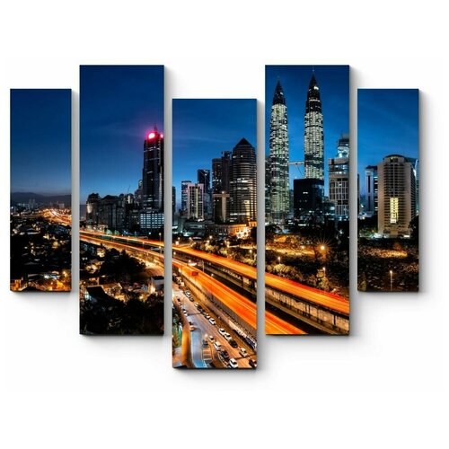 Модульная картина Пробуждающийся Куала-Лумпур на рассвете 141x114