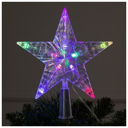 Фигура "Звезда белая ёлочная" 16Х16 см, пластик, 10 LED, 2 м провод, мульти, 240 В
