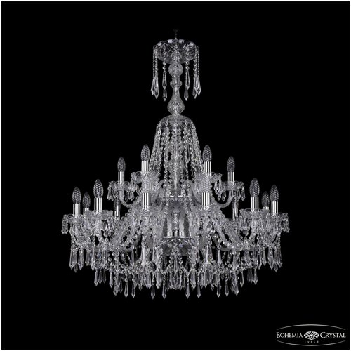 Люстра Bohemia Ivele Crystal 1403 1403/12+6/300/XL-100/2d/Ni, E14, 720 Вт, кол-во ламп: 18 шт., цвет: никель