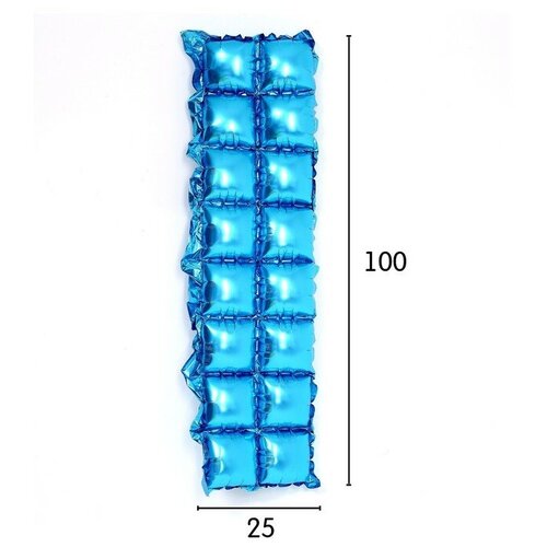 Панно фольгированное 37 х 142 см, 2 ряда, цвет голубой