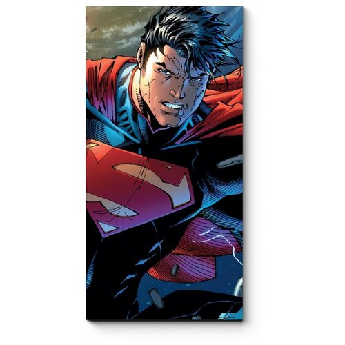 Модульная картина Супермен, разбивающий стену 30x60