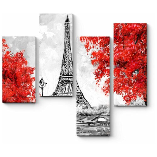 Модульная картина Краски осени в Париже 94x88