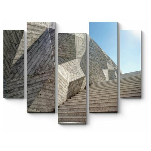 Модульная картина Элемент бетонной стены с лестницей вверх131x106