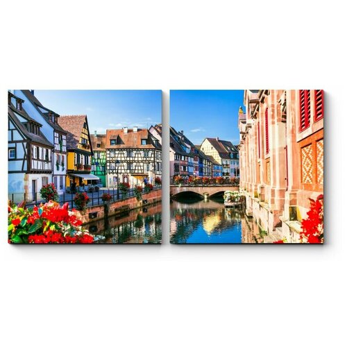 Модульная картина Красивый вид на город Кольмар, Франция100x50