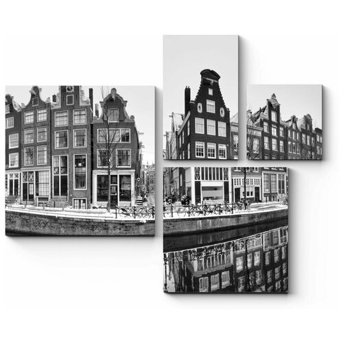 Модульная картина Монохромный Амстердам 142x118