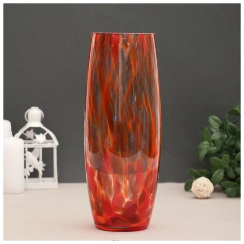 Ваза "Бочка" красно-марганцевая D=8 см, H=26 см, V=1,5л