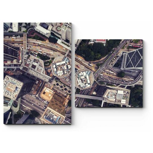 Модульная картина Взгляд на город с высоты птичьего полета120x90