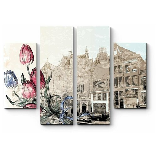 Модульная картина Винтажный Амстердам 130x98