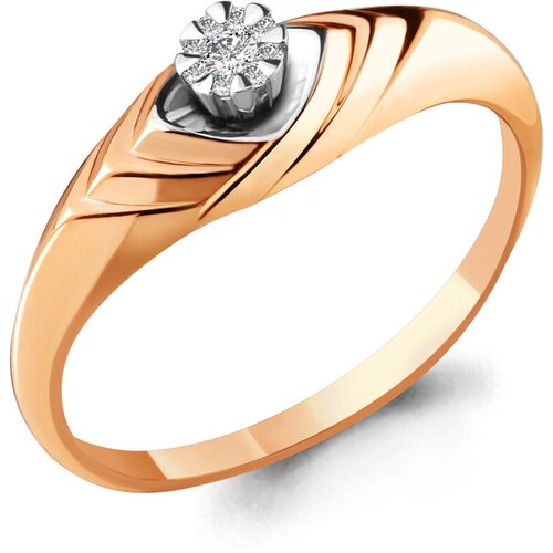 Кольцо Diamant online, золото, 585 проба, бриллиант, размер 16.5