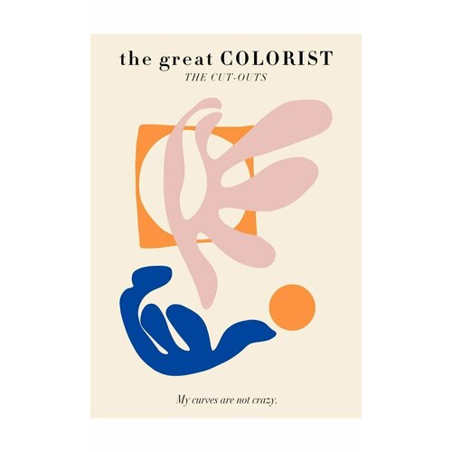 Плакат, постер на холсте анри матисс-разноцветные формы из бумаги. Размер 21 х 30 см