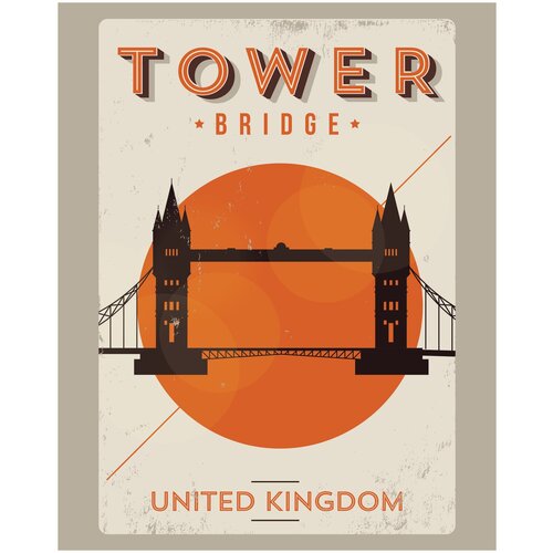 Постер / Плакат / Картина Tower Bridge 40х50 см в раме