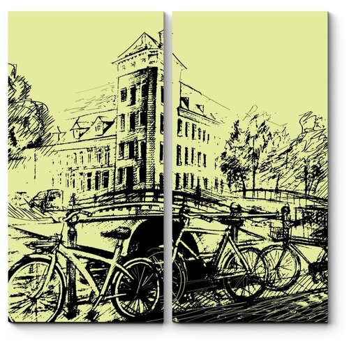 Модульная картина Зарисовка Амстердама 40x40