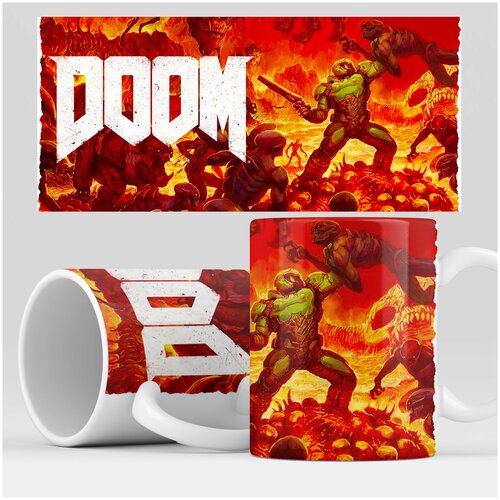 Кружка ROCKET с принтом "Doom" игра