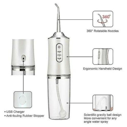 Ирригатор для полости рта Oral Irrigator PPS, для чистки зубов, прозрачный