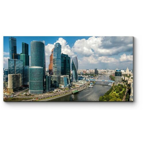 Модульная картина Деловой центр Москвы 140x70