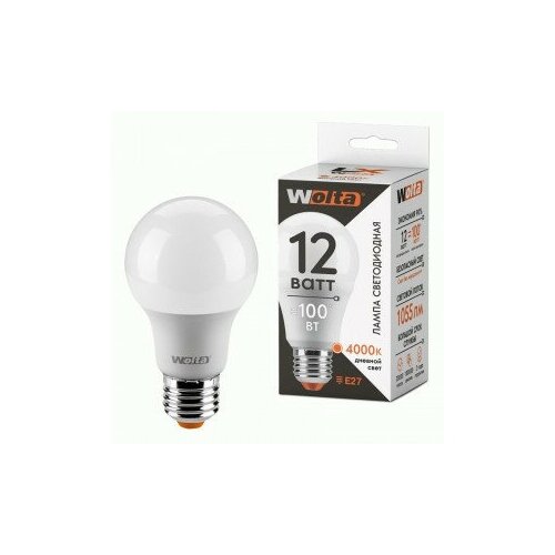 Светодиодная LED лампа Wolta LX лампа ЛОН A60 E27 12W(1055llm) 4000К 4K 118x61x61 30S60BL12E27 (упаковка 12 штук)