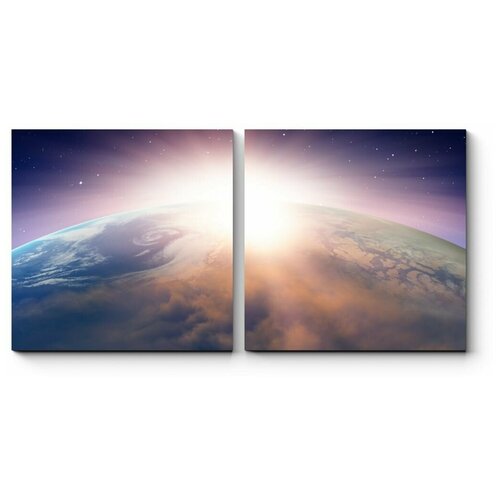 Модульная картина Захватывающий закат над Землей 60x30